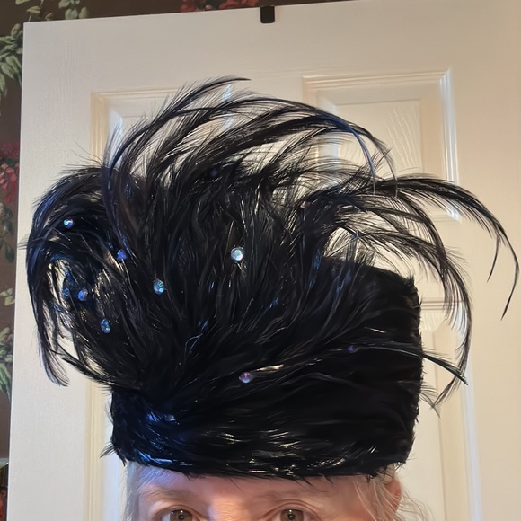 Deborah fashions | Accessories | Nwt Deborah Fashions Navy Blue Feather ...